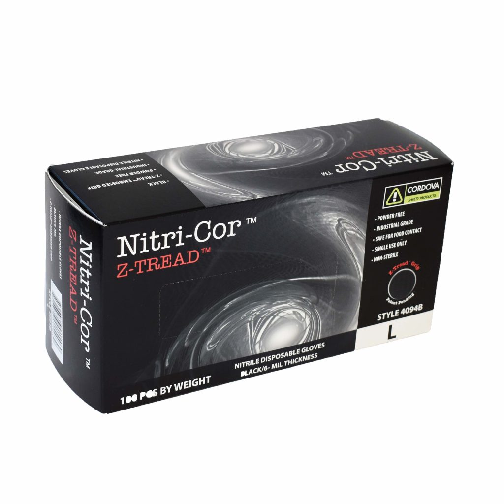 Disposable, Nitri-Cor® Z-Tread, Food Service, Nitrile, Powder Free, 6 ...