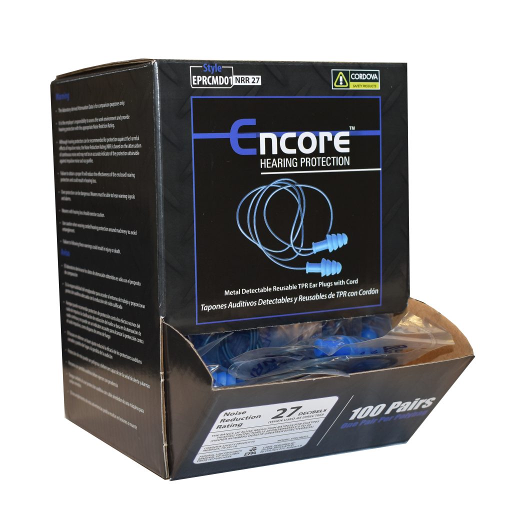 Ear Plugs, Encore™, Metal-Detectable, TPR, Corded: #EPRCMD01 - Cordova ...