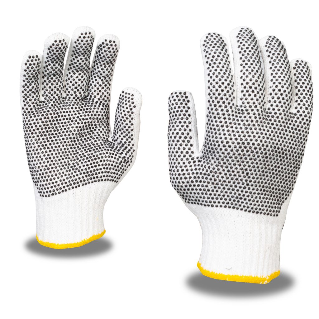 Machine Knit, PVC Dots, Double-Sided, White: #38501 - Cordova Safety