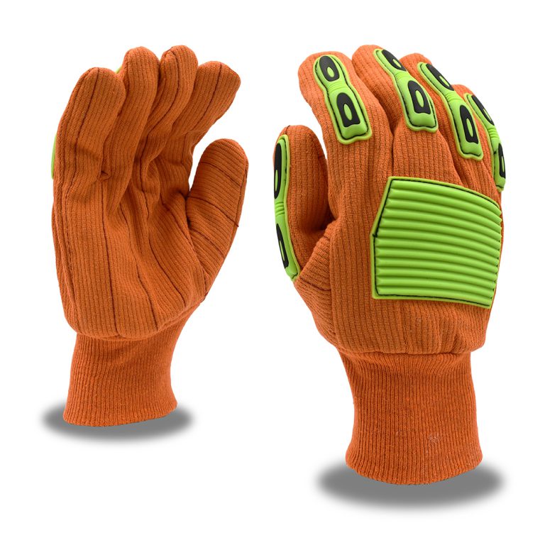 Canvas, TPR, Knit Wrist, Corded, Double Palm, Hi-Vis Orange: #2800TPR ...