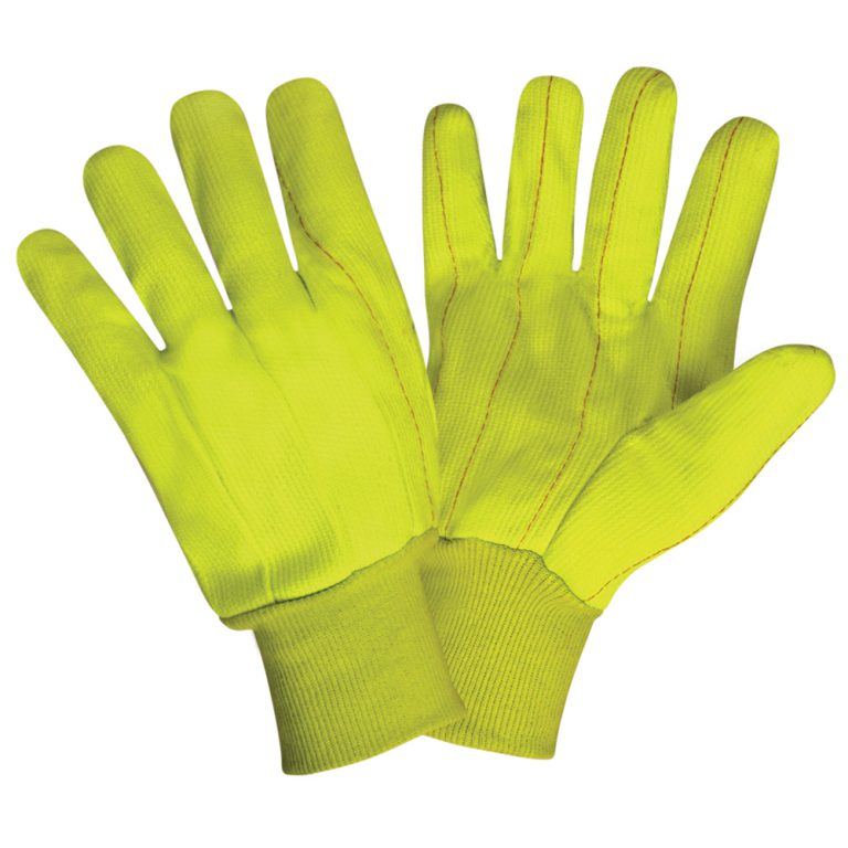 Canvas, Knit Wrist, Corded, Double Palm, Hi-Vis Yellow: #2820CD ...