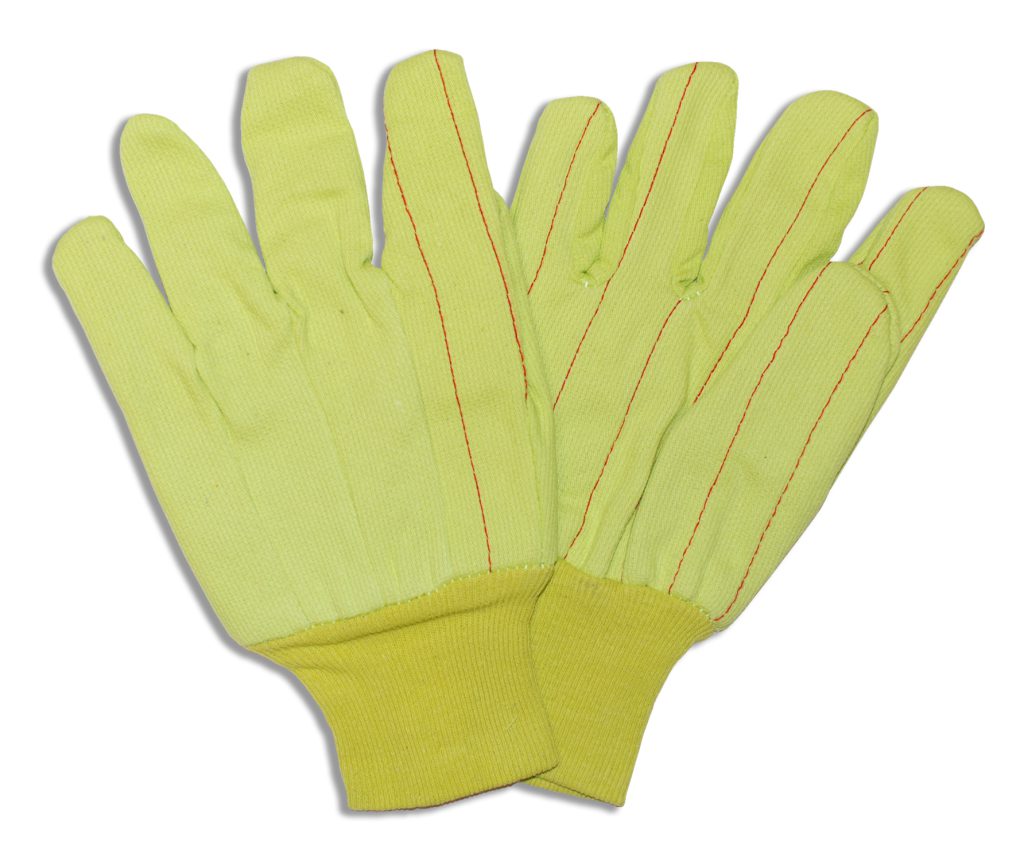 Canvas, Knit Wrist, Corded, Double Palm, Hi-Vis Yellow #2830CD ...