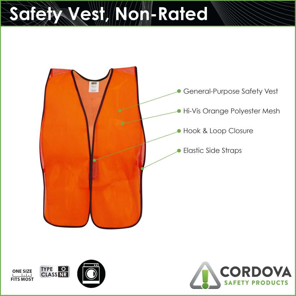 Safety Vest, Non-Rated: #V100 - Cordova Safety