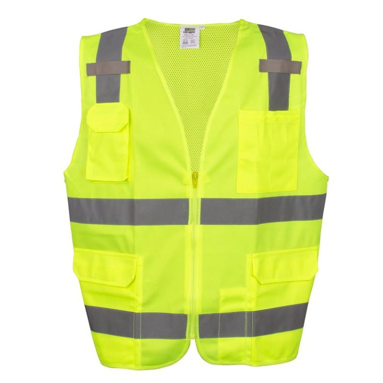 Class II Surveyors Vest Four Outside Pockets, Four Pen Holders Two ...